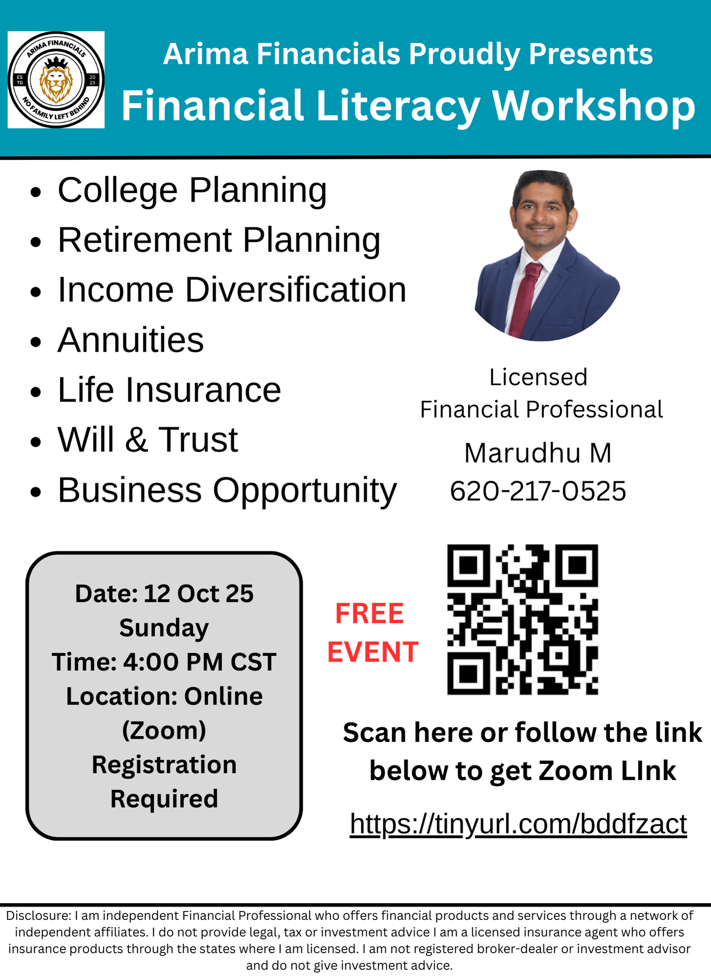 10/12 – Financial Literacy Workshop – Free Online Event – KCdesi – Home ...